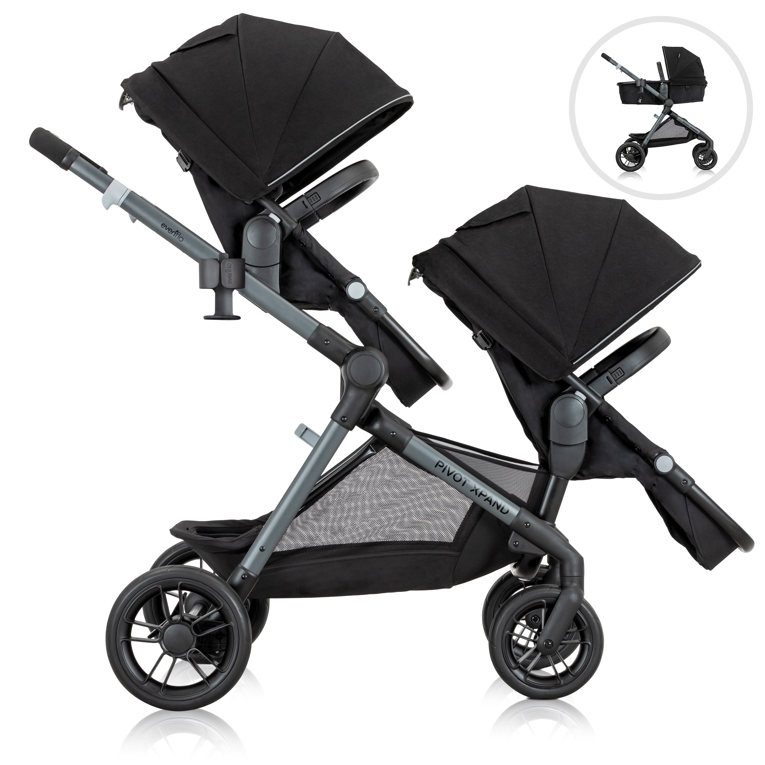 Evenflo - Pivot Xpand Modular Double Stroller - Ayrshire Black – Jikel ...